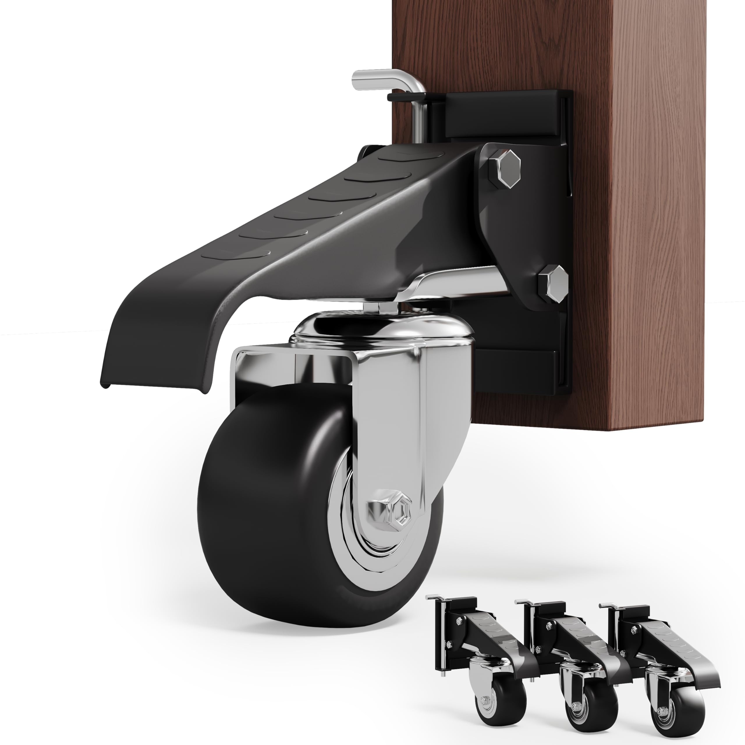 DOZAWA Workbench Stepdown Caster, 600 Lbs Casters Wheels Set of 4 Heavy Duty Steel, 2.5" All ...