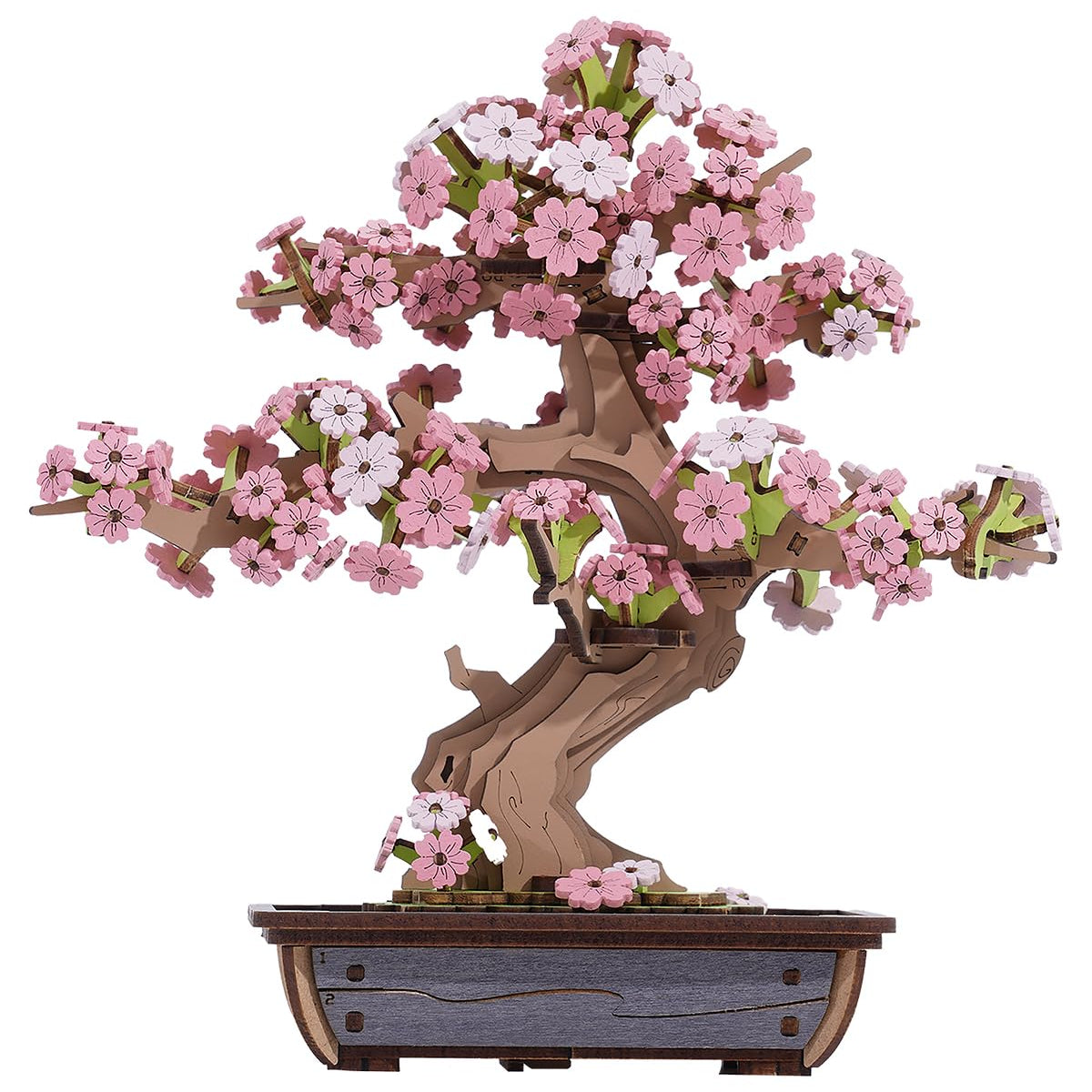 ROBOTIME Sakura Bonsai 3D Puzzles Wooden Artificial Cherry Blossom Tre – WoodArtSupply