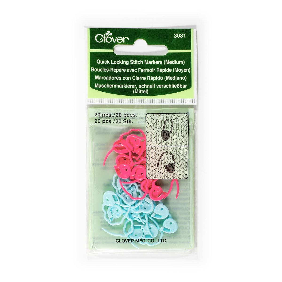 Clover Quick Locking Stitch Markers - Medium 20/Pkg – WoodArtSupply