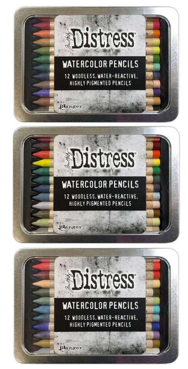 Ranger Ink Bundle - Tim Holtz Distress Watercolor Pencil Bundle Set 4 ...