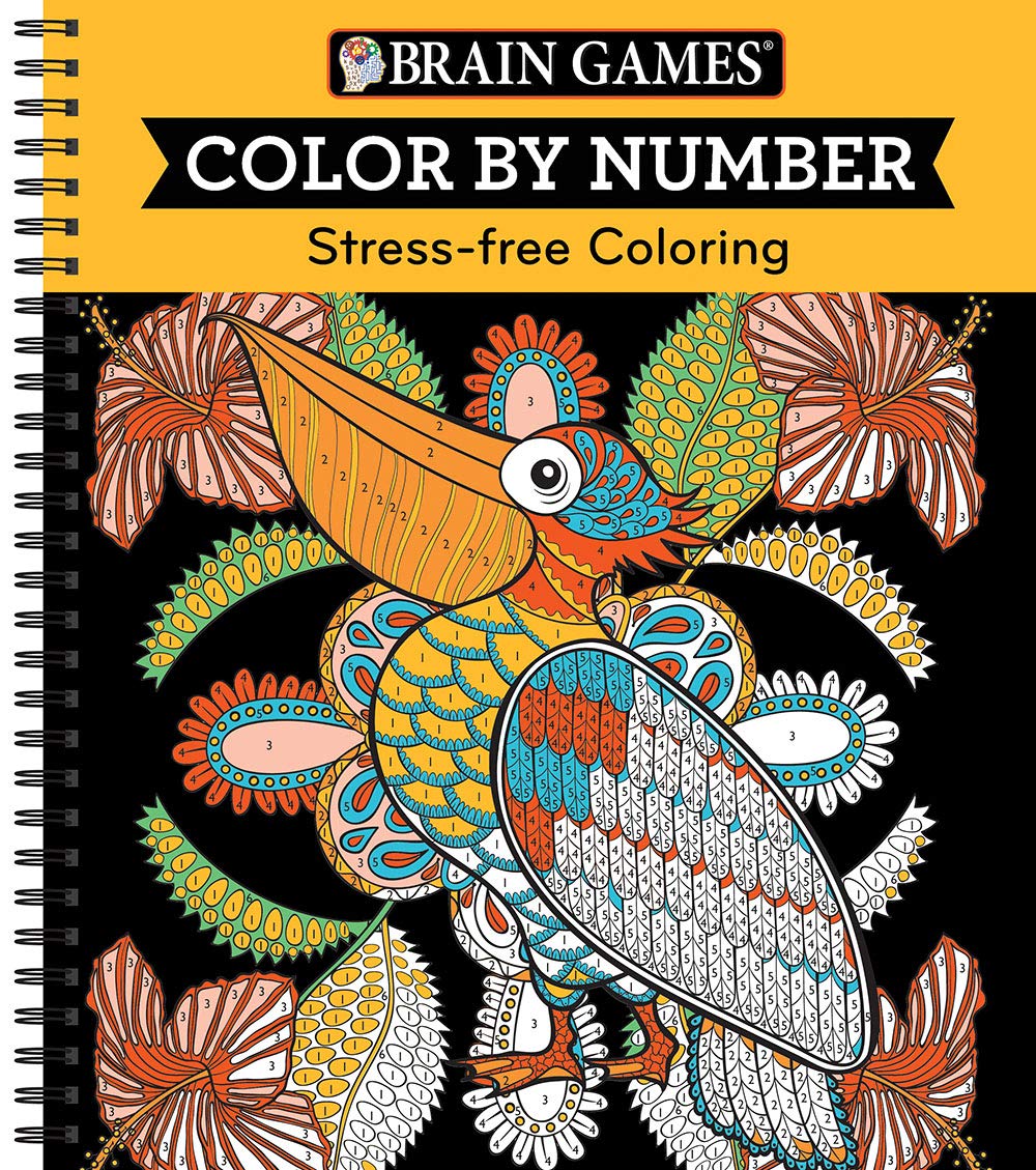 Brain Games - Color by Number: Stress-Free Coloring (Orange ...