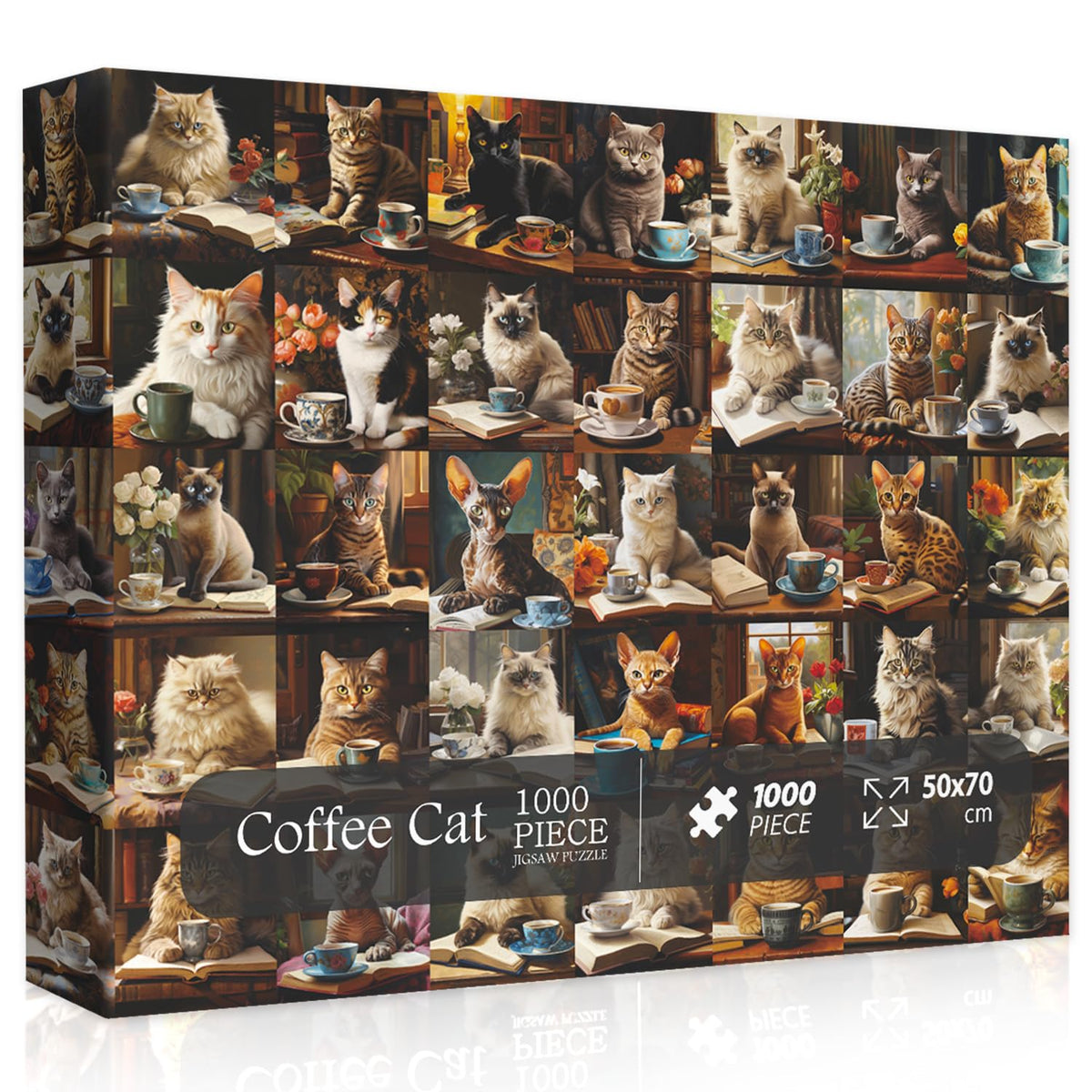 Cat Puzzles for Adults 1000 Pieces and Up, Vintage Cat Animal Puzzle C ...