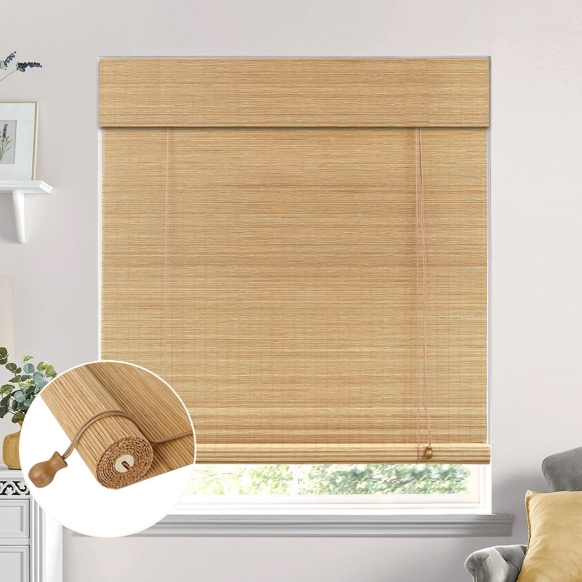 EVOZEN No Tool No Drill Bamboo Blinds, Bamboo Blinds for Interior Wind – WoodArtSupply