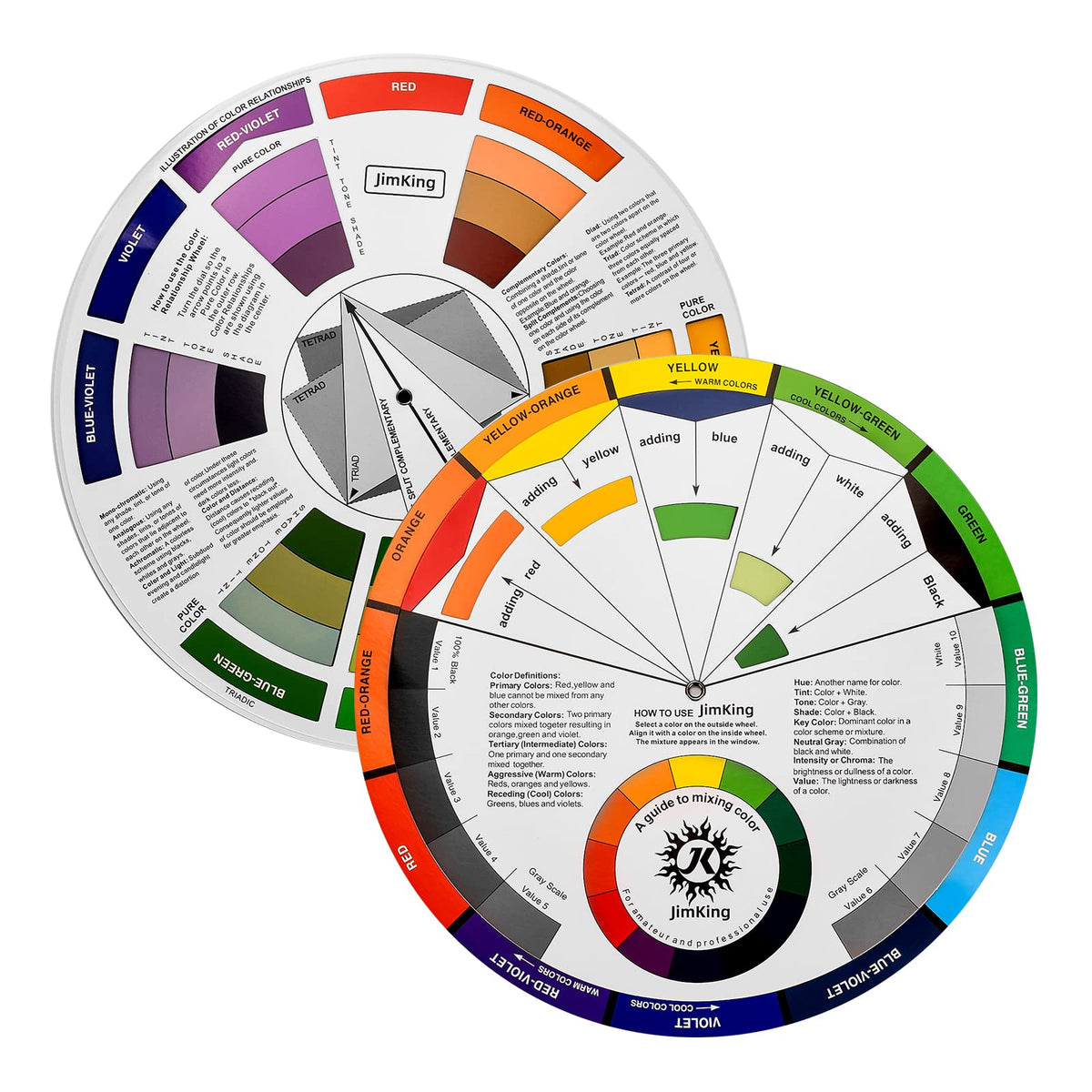 JimKing Creative Color Wheel, Paint Mixing Learning Guide, Art Class T ...