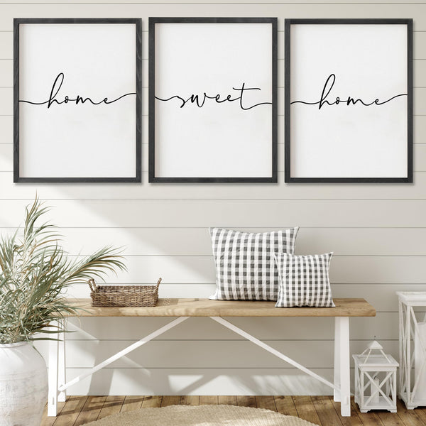 Heiple Set of 3 Framed Farmhouse Home Sweet Home Sign 11’’x14’’ Above ...