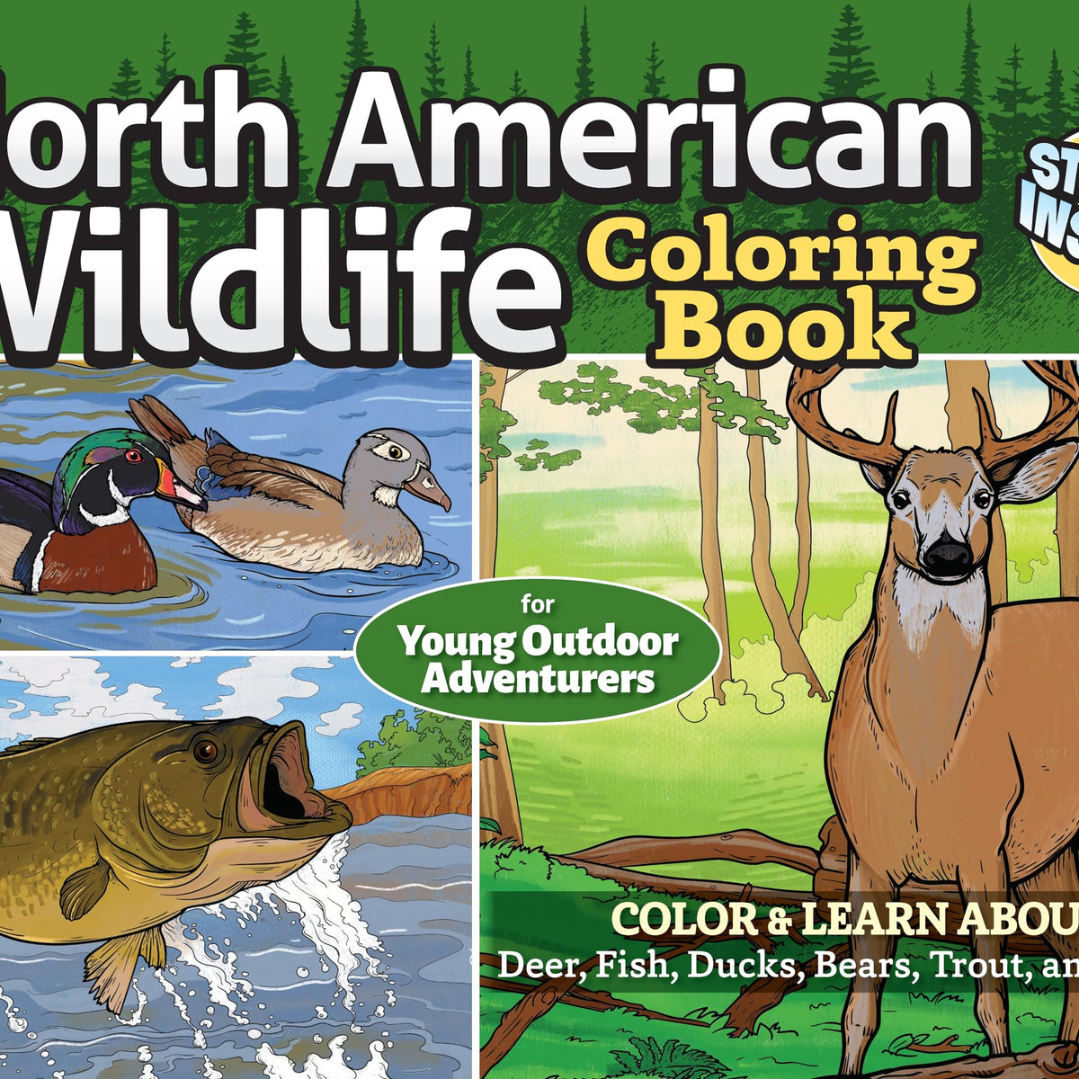 North American Wildlife Coloring Book for Young Outdoor Adventurers: C ...