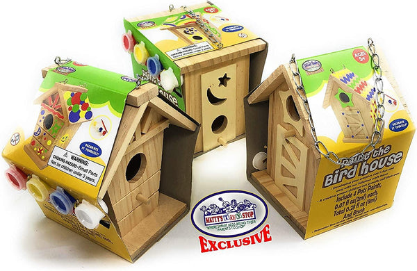 Paint Your Own Small Wooden Birdhouses (Includes Paints & Brushes) Gif – WoodArtSupply