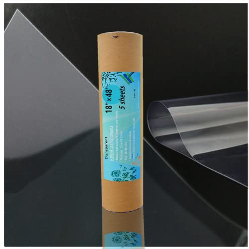 BANLTRE 18"x48" 5 Pieces Clear Blank Stencil Acetate Mylar for Cricut,Silhouette Vinyl Cutting ...