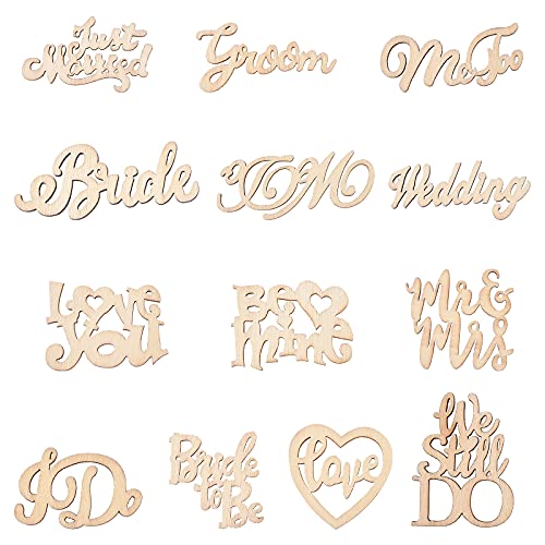 OLYCRAFT 130pcs Wooden Word Cutouts Wood Word Signs Unfinished Wood ...