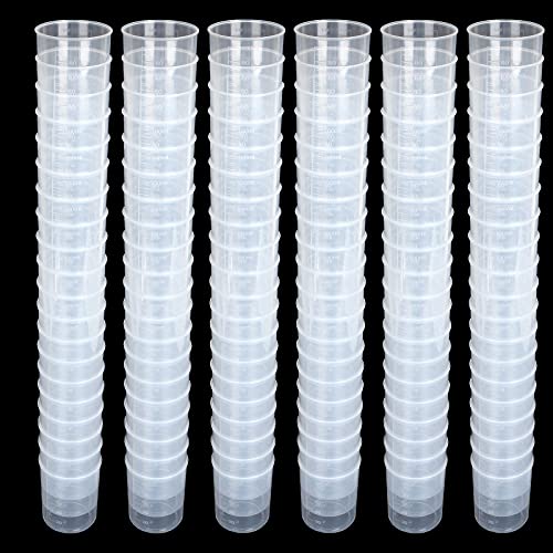100Pcs 100ML Plastic Graduated Measuring Beaker Set, Clear Liquid ...