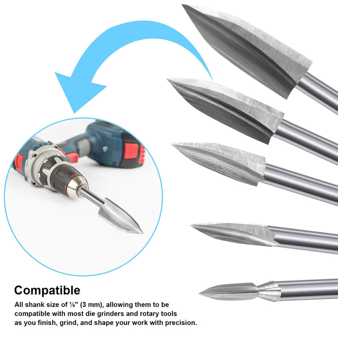 *10 Pieces Wood Carving Drill bits Wood Carving Engraving Tools Rotary ...