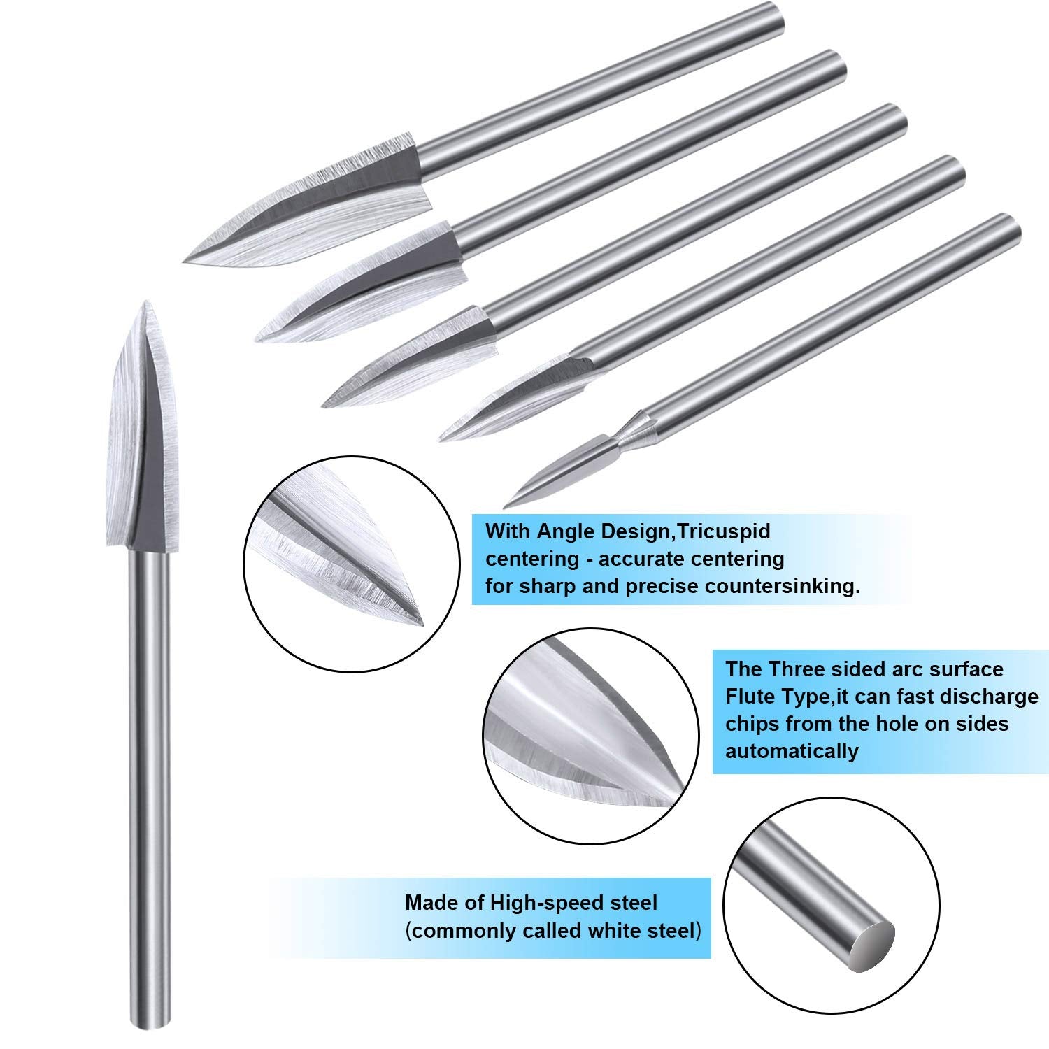 *10 Pieces Wood Carving Drill bits Wood Carving Engraving Tools Rotary ...