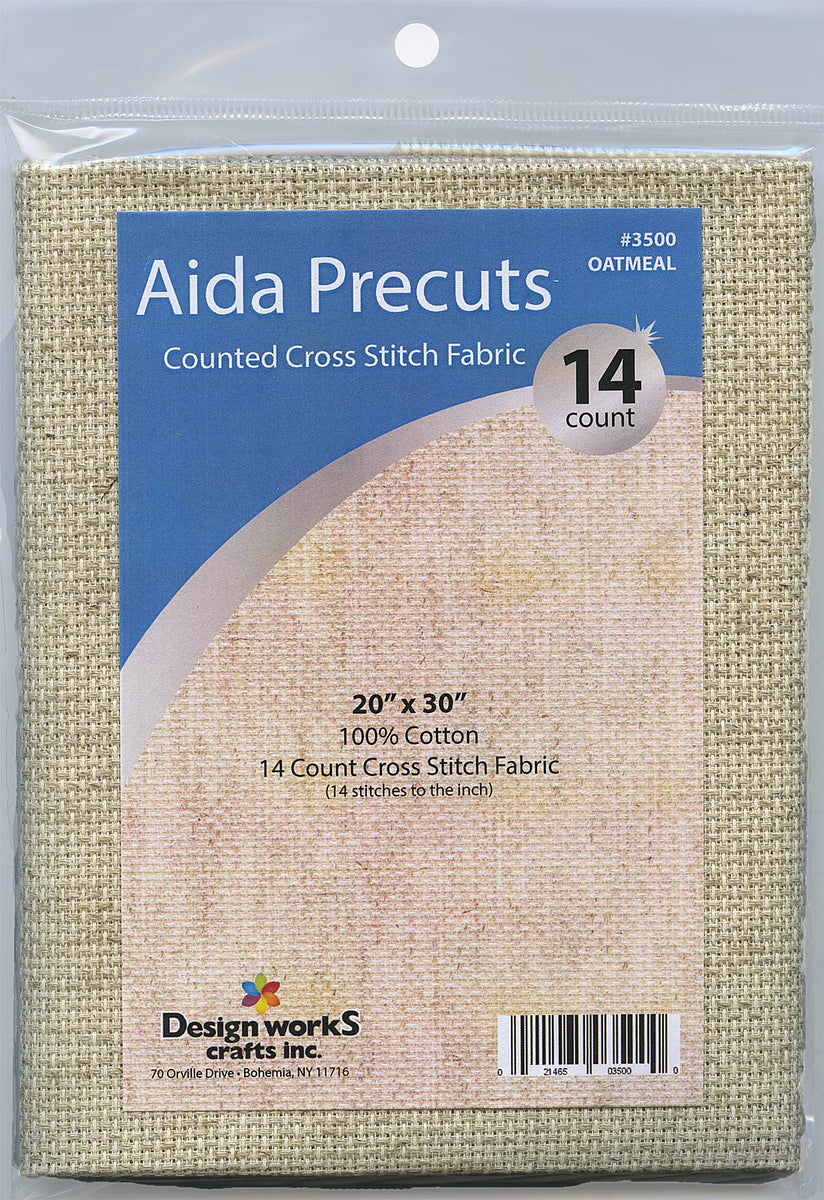 14 Count Aida Fabric Pre-Cut for Counted Cross Stitch - Oatmeal ...