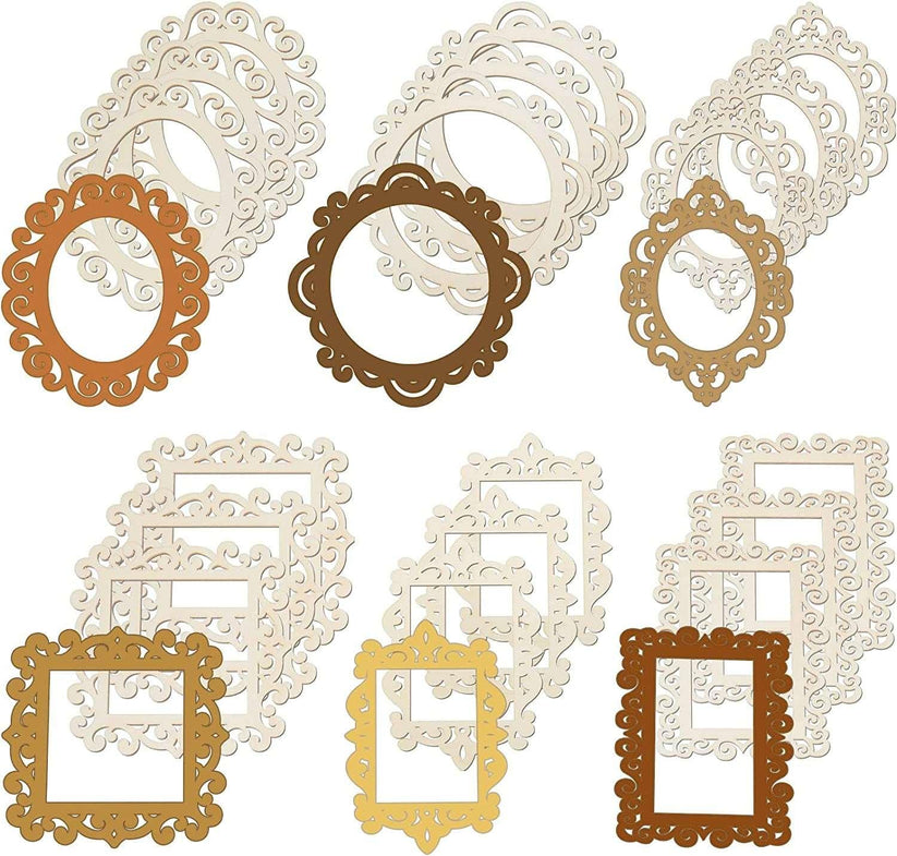 18 Pieces Wood Frames for Crafts Unfinished Wood DIY Picture Frame ...
