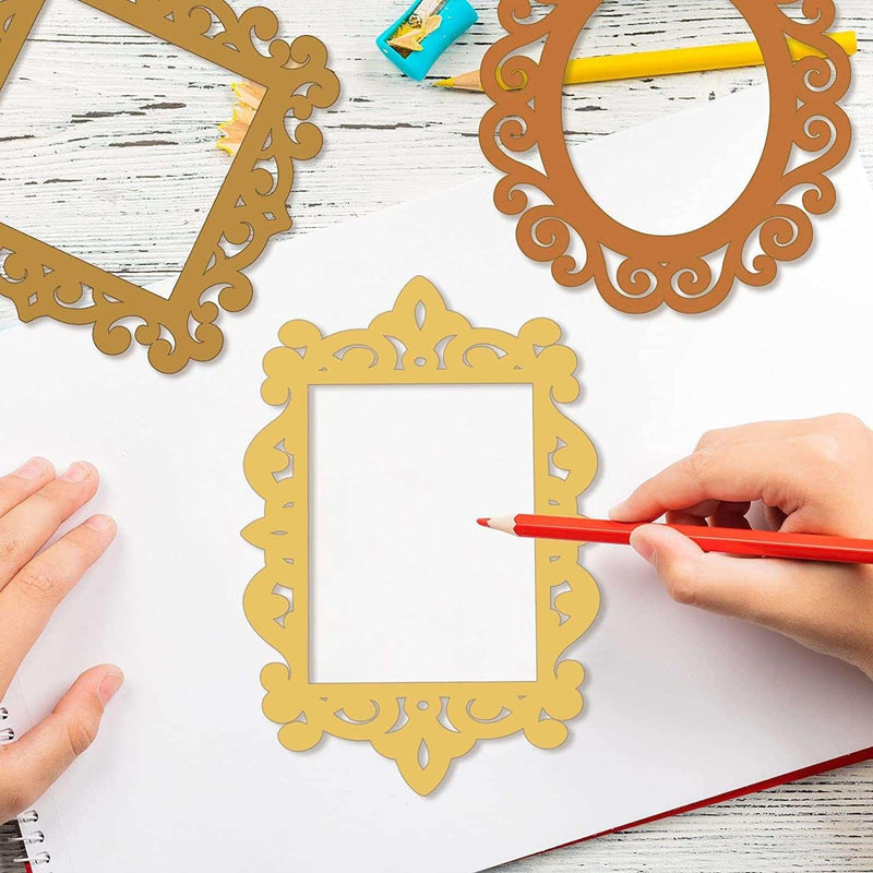 18 Pieces Wood Frames for Crafts Unfinished Wood DIY Picture Frame Pic ...
