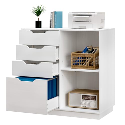 PAG-Mass 4 Drawers Lateral File Cabinets, Wood Filing Cabinet, Printer ...