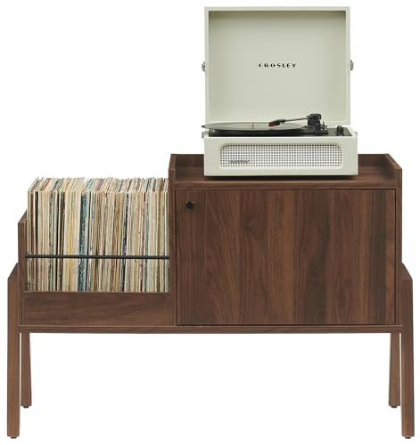 Crosley Furniture Luna Record Player Cabinet Turntable Stand, Storage ...