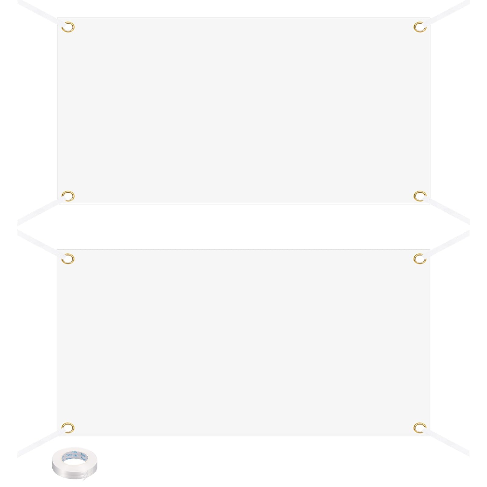 PATIKIL 2 PCS Blank Banners Signs to Decorate 2'x4' Sublimation White ...