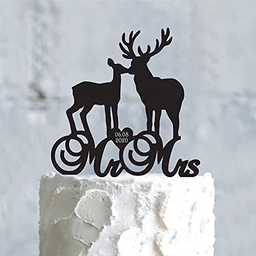 Buck And Doe Cake Topper, Deer And Doe Mr And Mrs Wedding Deer Cake To ...