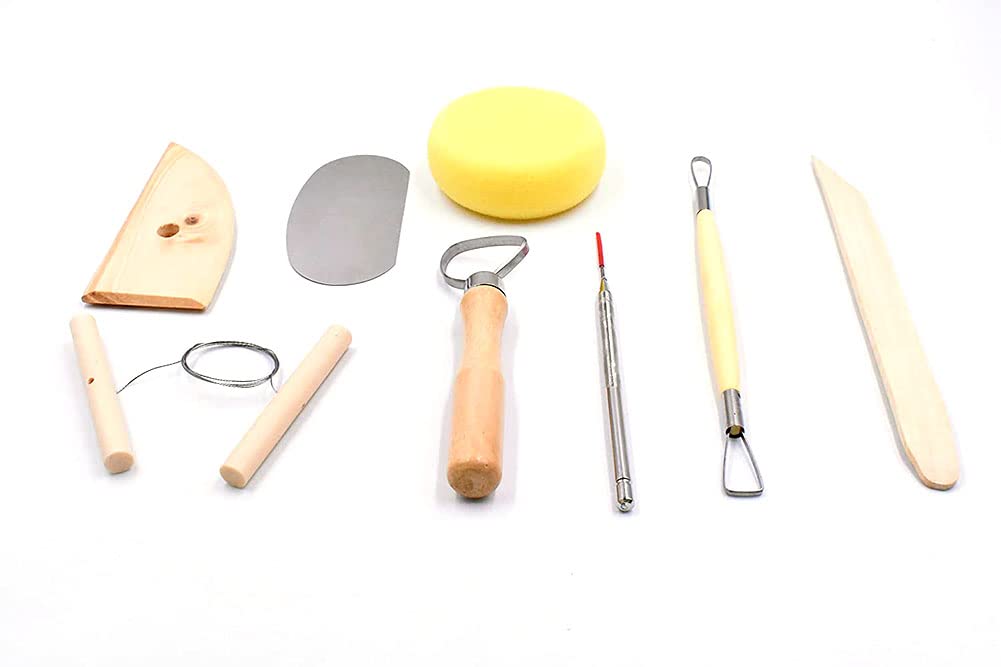 Aliotech 8PCS Wooden Pottery Clay Wax Tool Kit Carving Sculpting ...