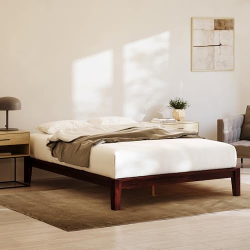 Nectar Bamboo Platform Bed Frame - Full - Walnut - Floating Center Sup ...