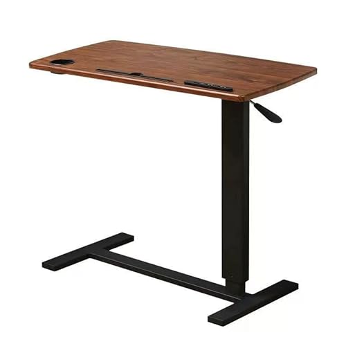 Over Bed Table Pneumatic Adjustable Height Stand Desk with Hidden Cast ...