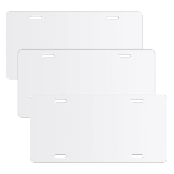 3Pcs Sublimation License Plate Blanks White, AngleKai Aluminium Automo ...