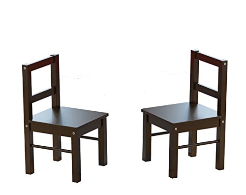 UTEX Child's Wooden Chair Pair for Play or Activity, Set of 2, Espress ...
