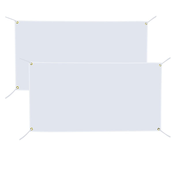 2 pack 2x4 ft Polyester Oxford Blank Banners, White Banner Signs with ...