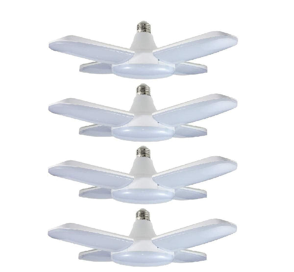 (4 Pack) LED Garage Lights, 60W Trilights Ceiling, High Low Bay Deform ...