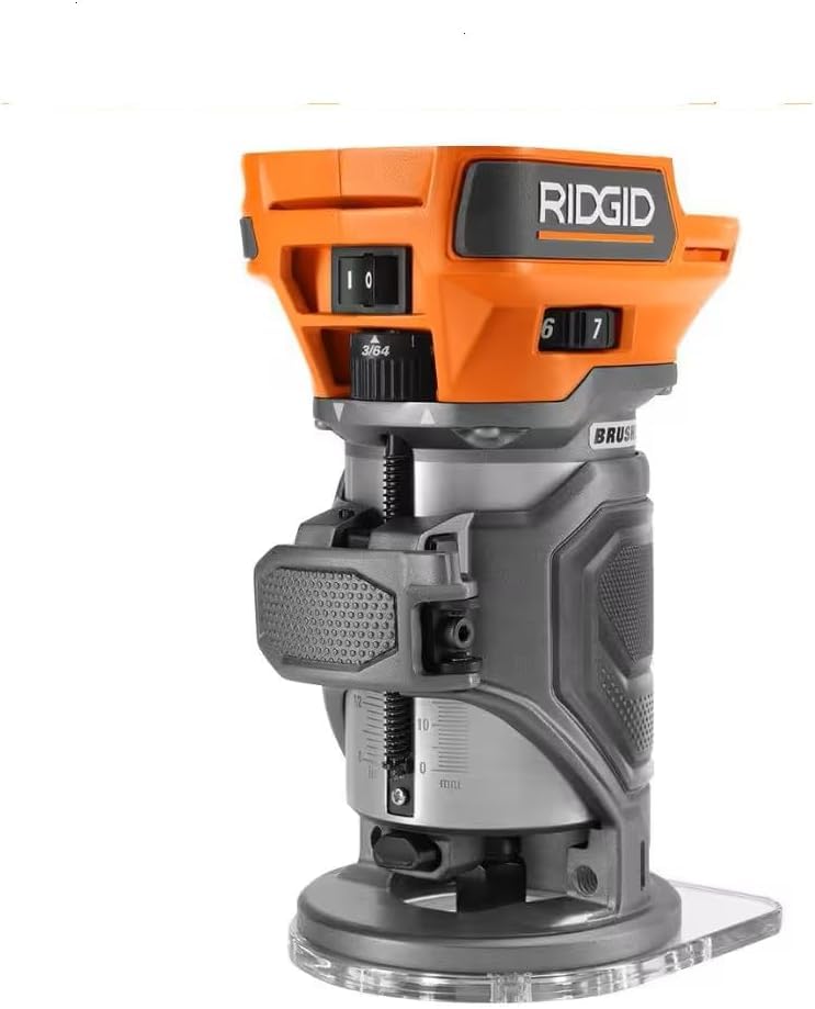 RIDGID 18V Brushless Cordless Compact Router (Tool Only) (Renewed) 1/4 ...