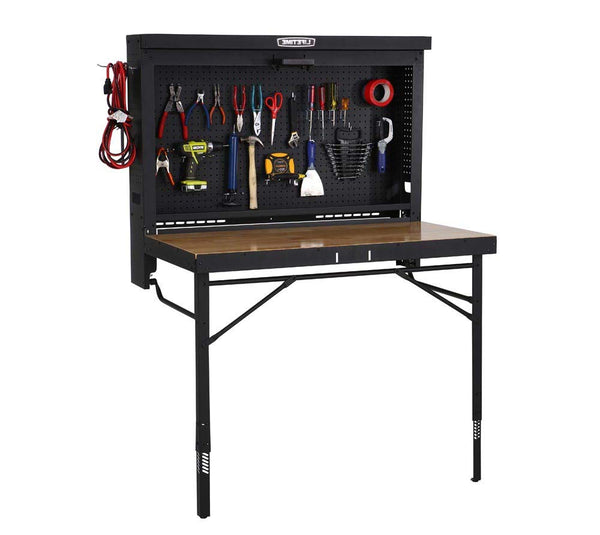 Lifetime Products Wall Mounted Work Table, 4', Wood Varnish (80421 ...