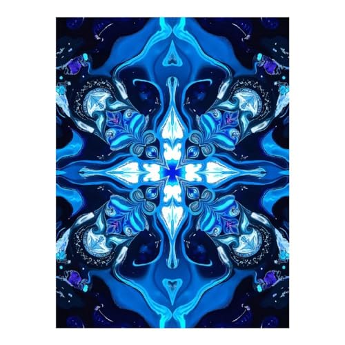 TZTTZT Diamond Art Kits for Adults - Blue Abstract Kaleidoscope Design ...