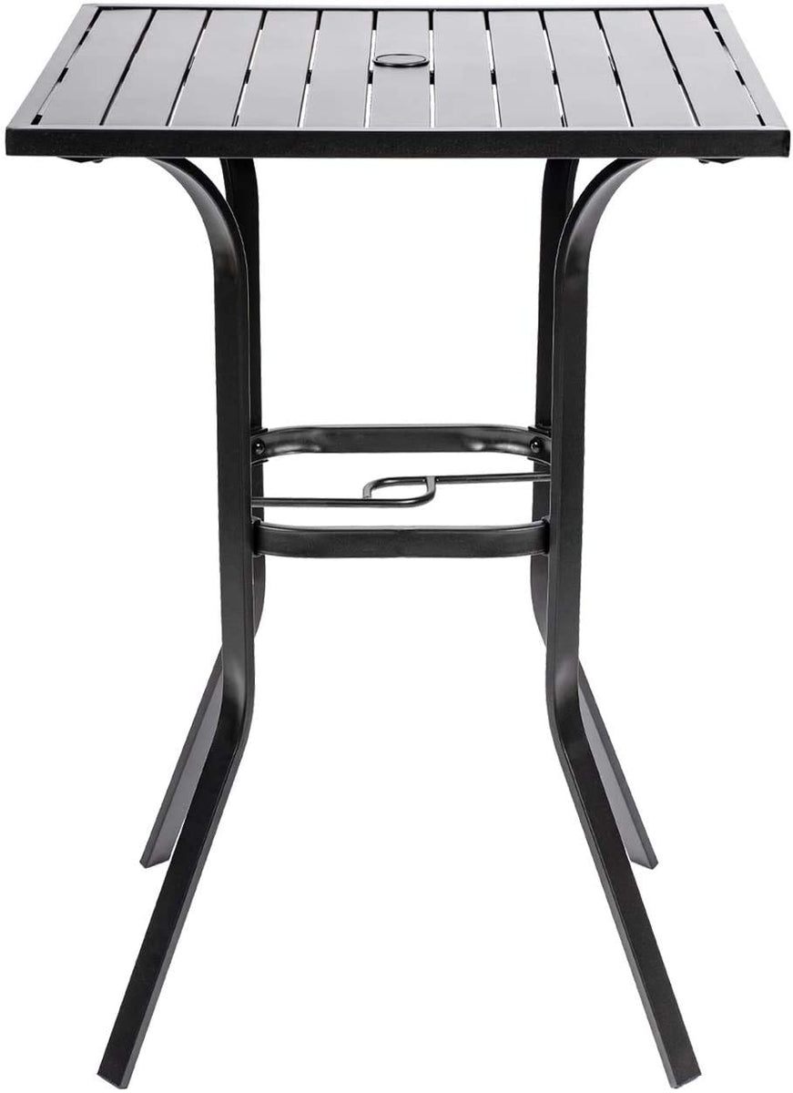 Omelaza Patio Height Bar Table, Outdoor Bistro Square High Top Dining ...