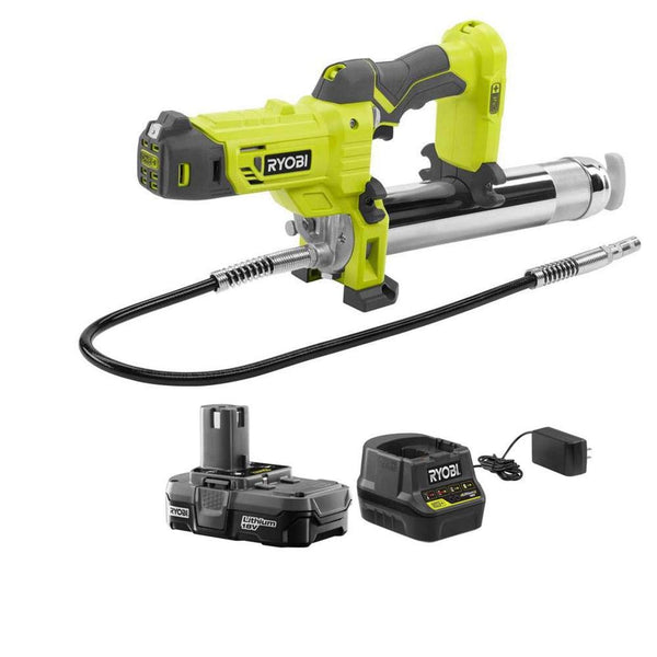 Ryobi P3410KN 18-Volt ONE+ Lithium-Ion Cordless Grease Gun Kit with 1 ...