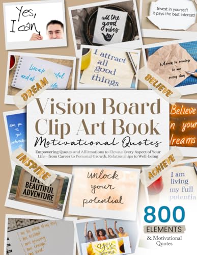 Vision Board Clip Art Book: Motivational Quotes (Vision Board Clip Art ...