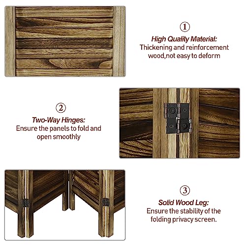 ECOMEX 8 Panel Wood Room Divider 5.6ft.Tall Folding Privacy Screen Pan ...