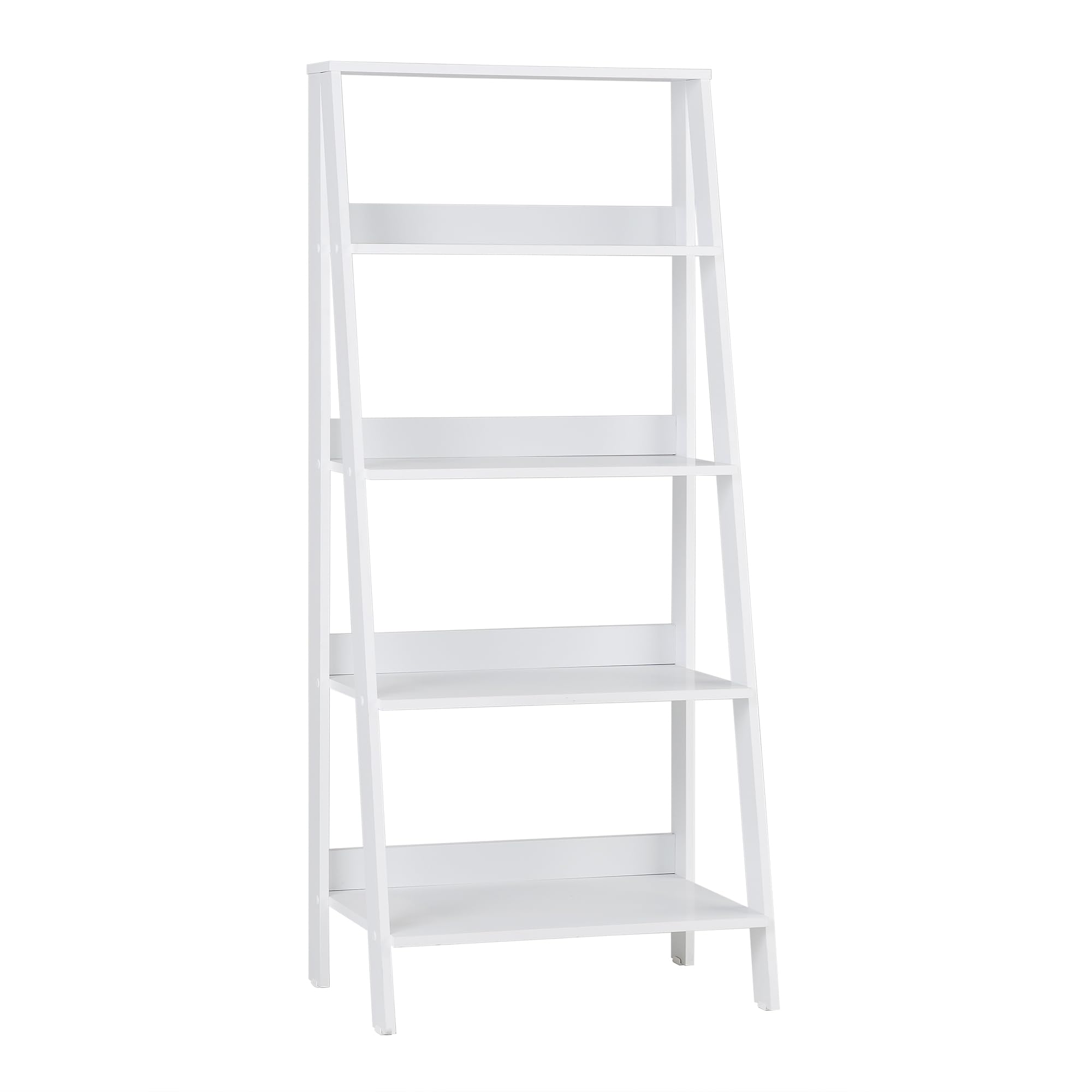 Sophisticated White 4-Shelf Ladder Bookcase by Walker Edison ...