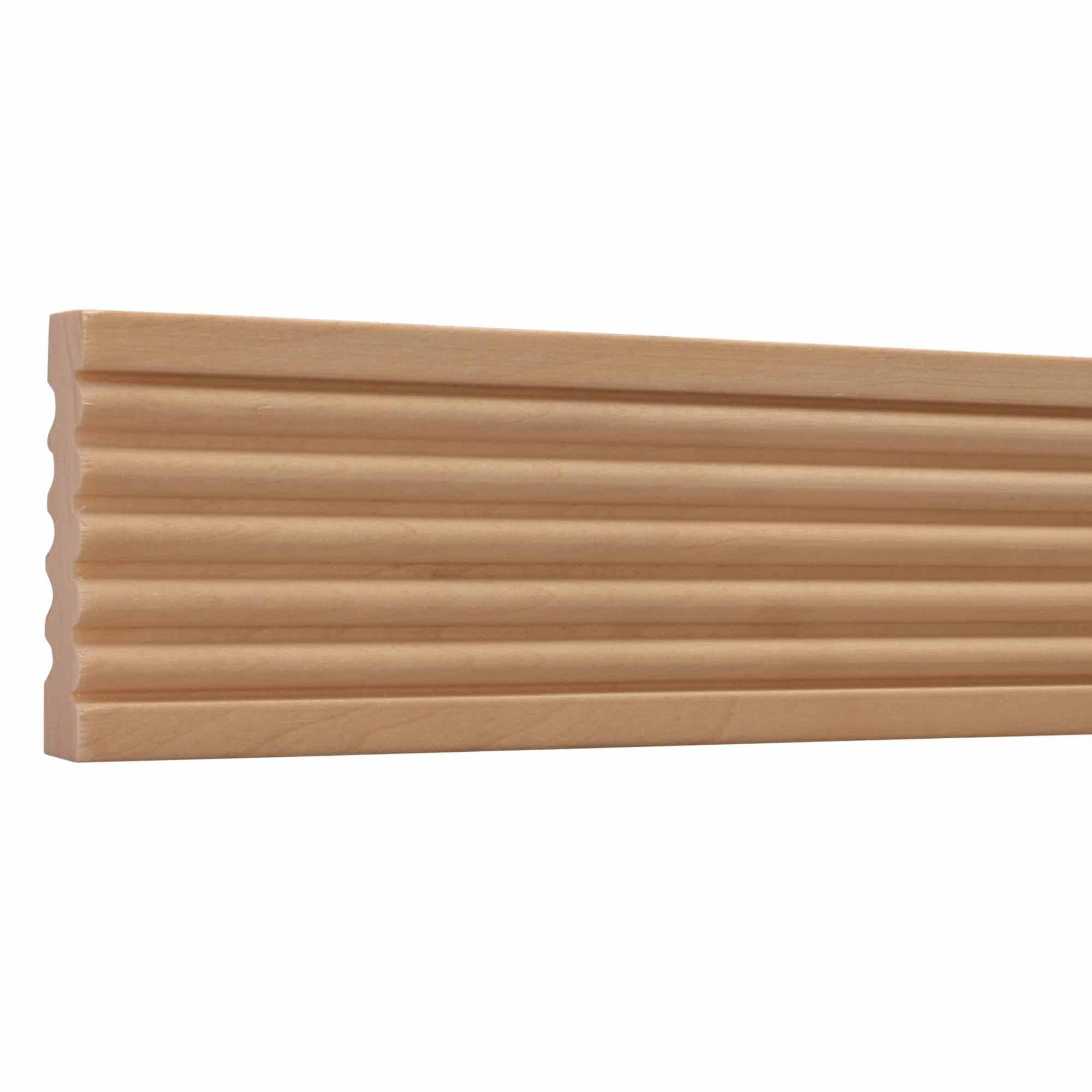 819-4FTWHW Unfinished White Hardwood Reversible Fluted/Reeded Casing ...