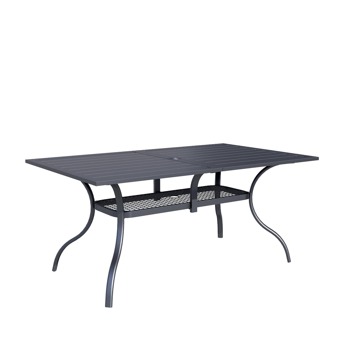 Oakcloud 60"x37" Patio Dining Table, Outdoor Metal Rectangular Table P ...