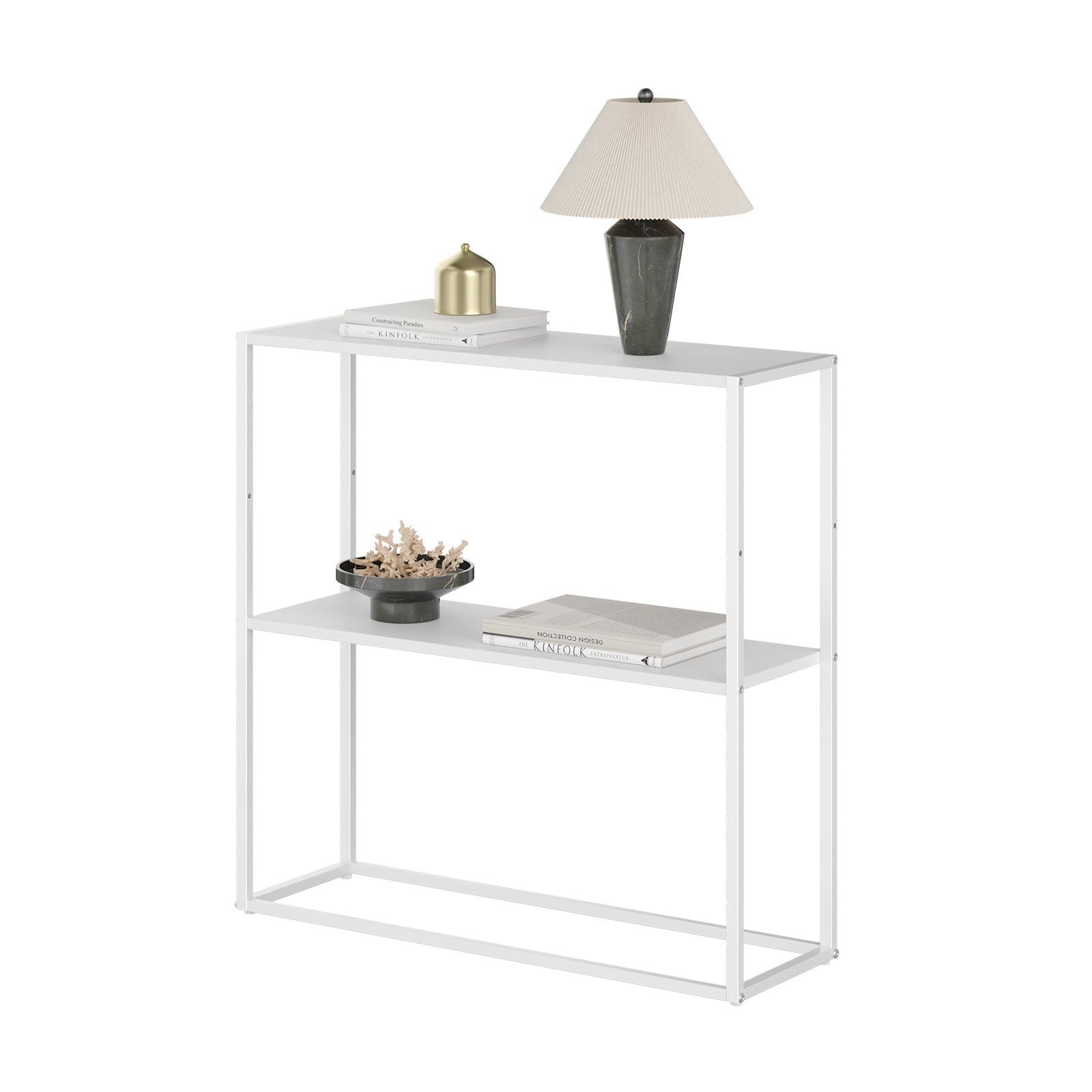 TIQLAB Small Entryway Table, 29.5" Narrow Console Table with Shelves ...