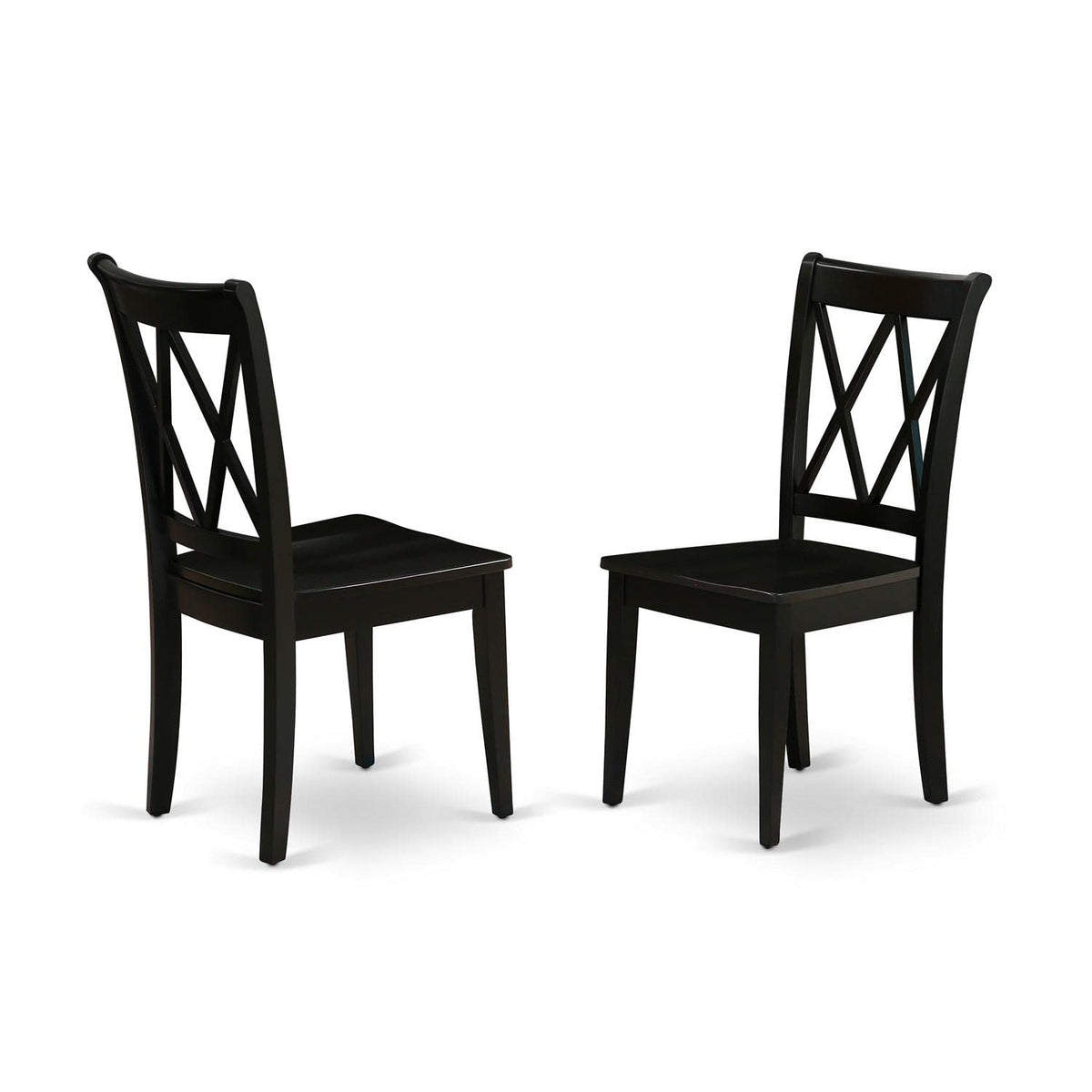 East West Furniture CLC-BLK-W Clarksville Dining Chairs - Double Cross ...