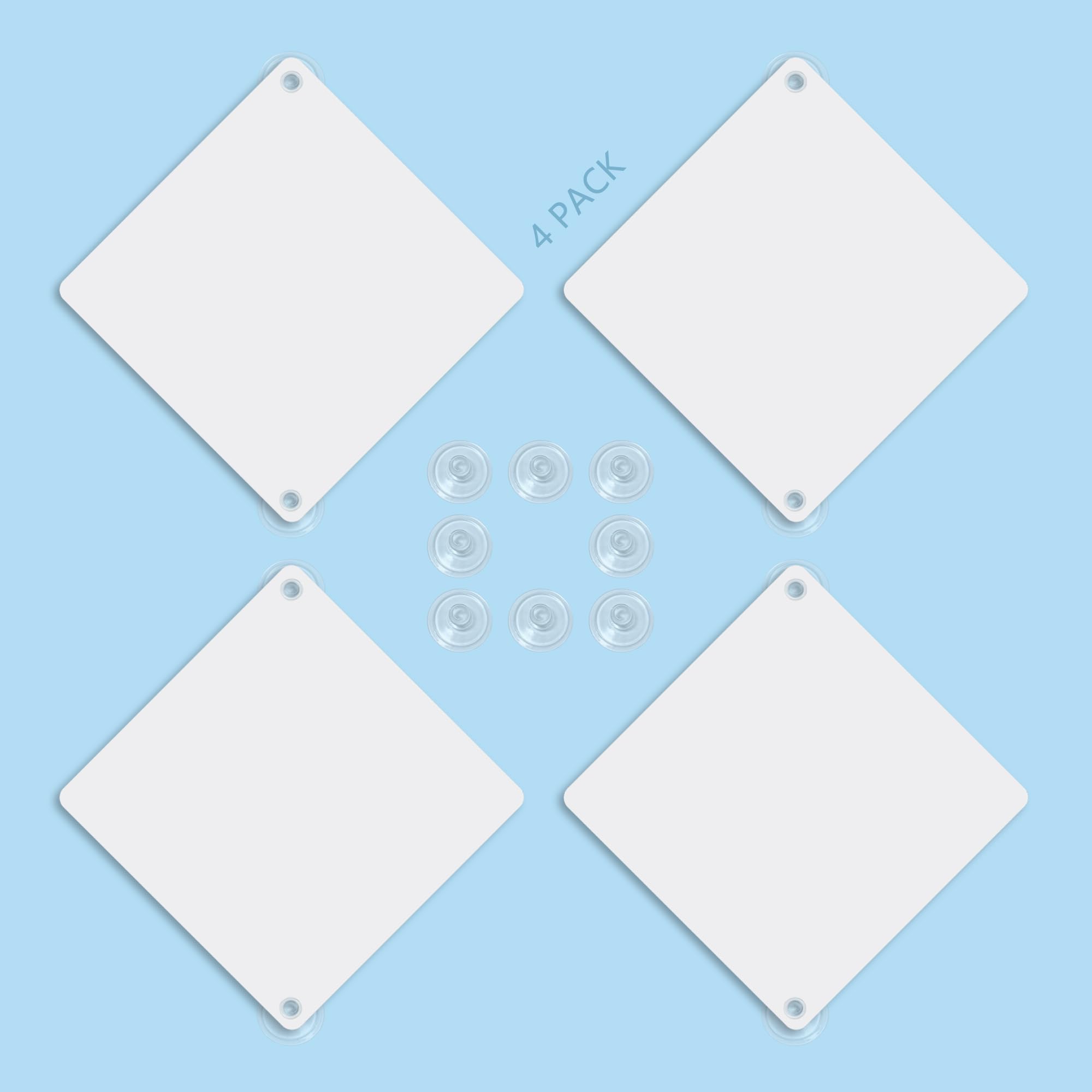 Metal Sublimation Signs, 4 Pack 6" x 6" Sublimation Blanks Suction Cup ...