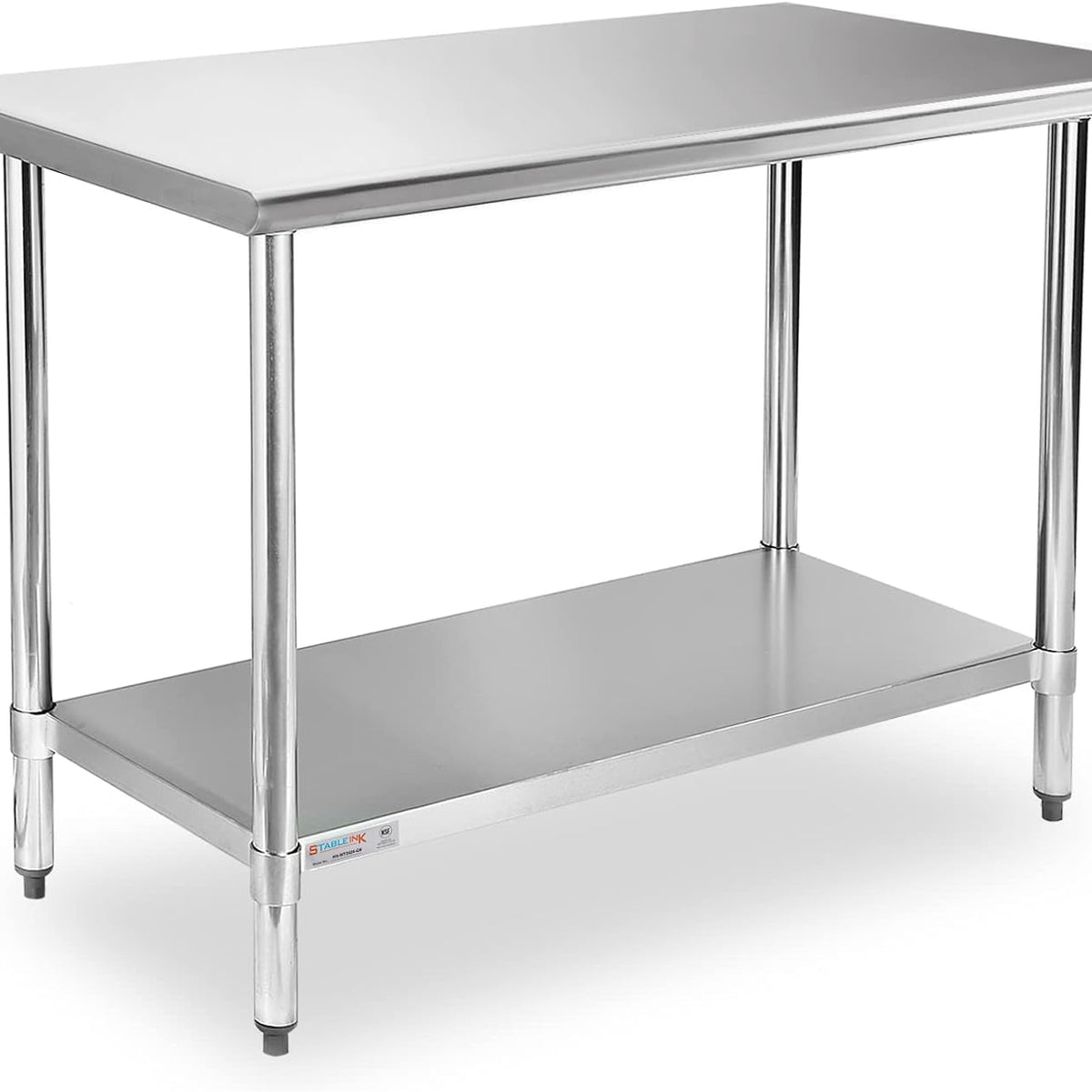 STABLEINK NSF Stainless Steel Table, 24 x 48 Inches Metal Prep & Work ...