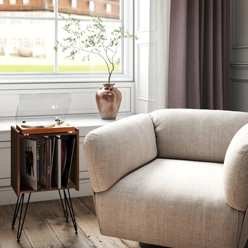 Colitchi Record Player Stand with Vinyl Storage – Compact 12×15in Turn ...