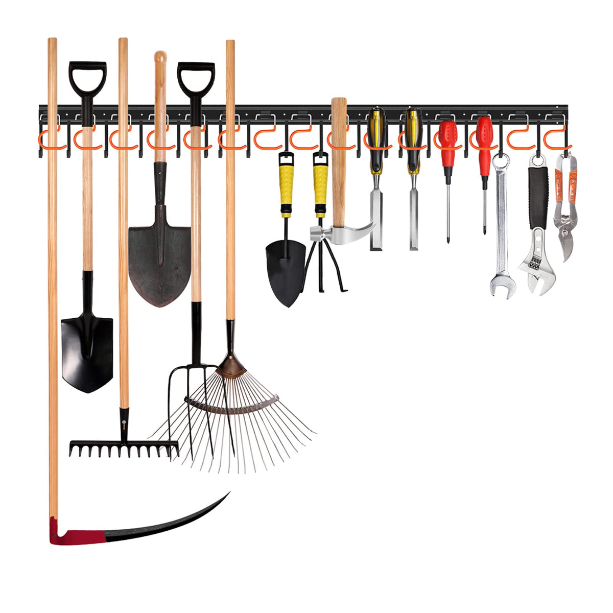 TVKB 51'' All Metal Garden Tool Organizer Adjustable Garage Tool Organ ...