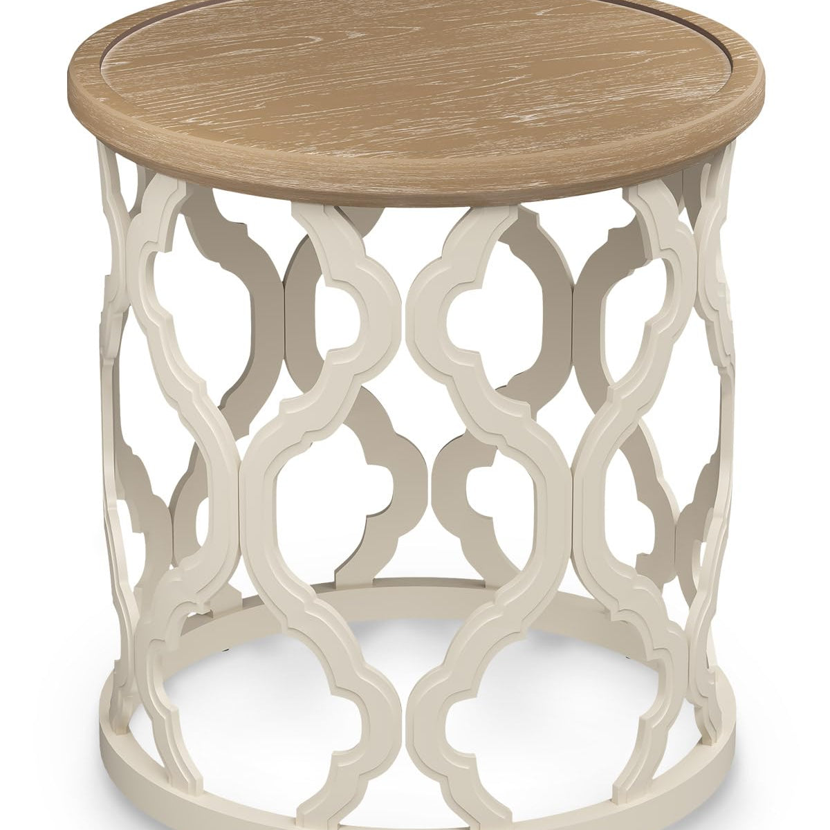 VONLUCE Farmhouse End Table,17.7'' Round French Country Side Table,Dis ...