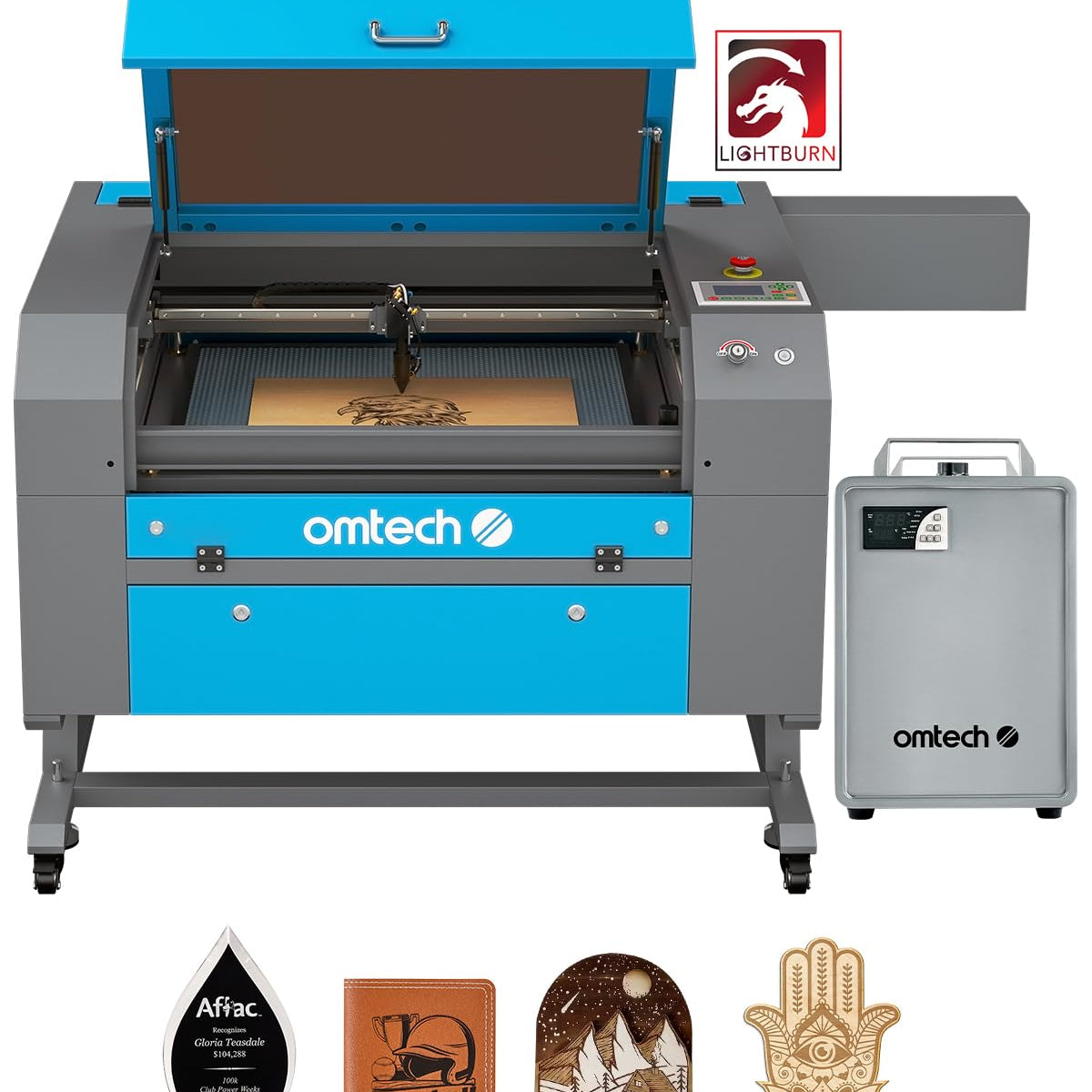 Omtech 100w Co2 Laser Engraver With Lightburn Water Chiller 20 X28