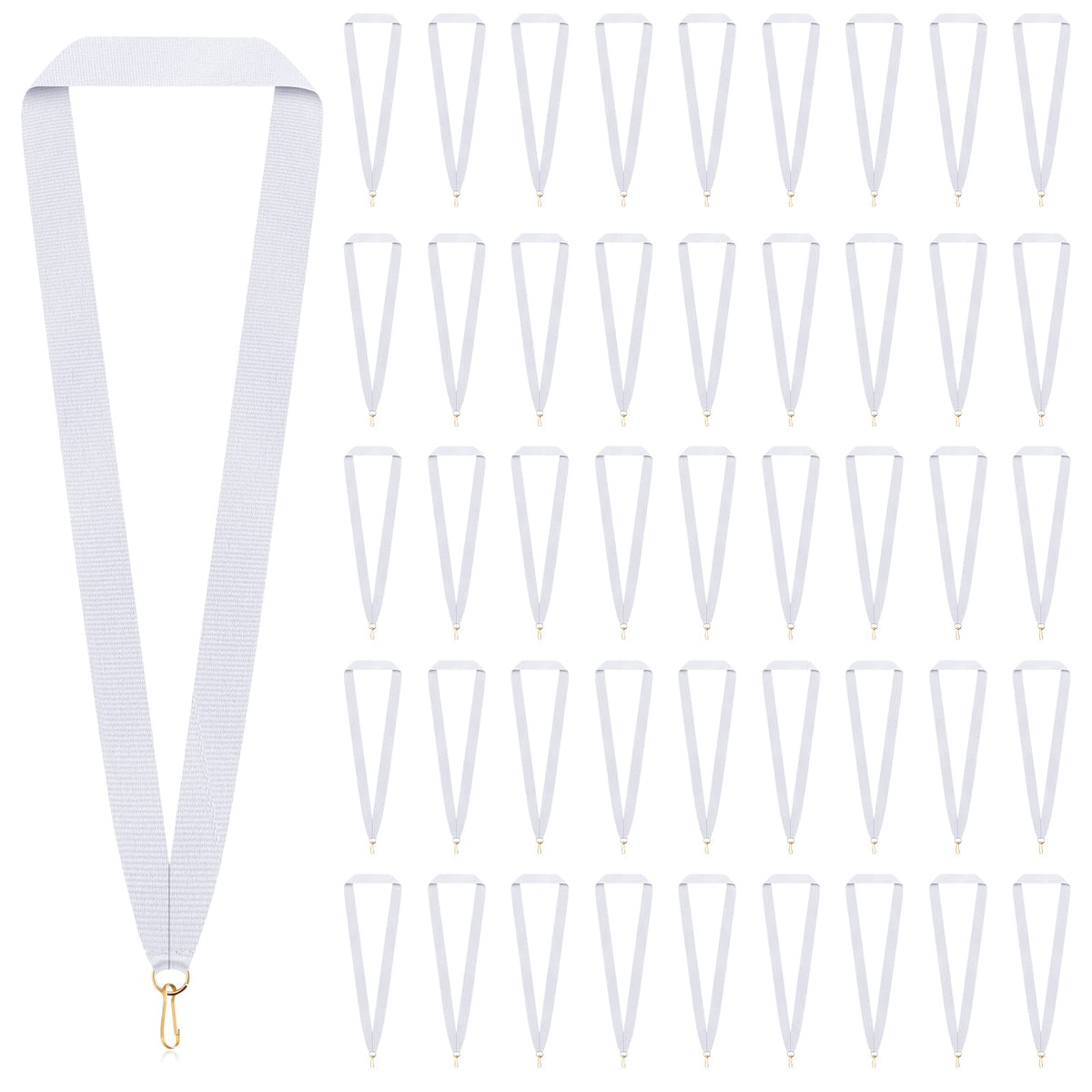 Berlune 100 Pcs Neck Ribbon with Snap Clips Solid Award Ribbon Lanyard ...