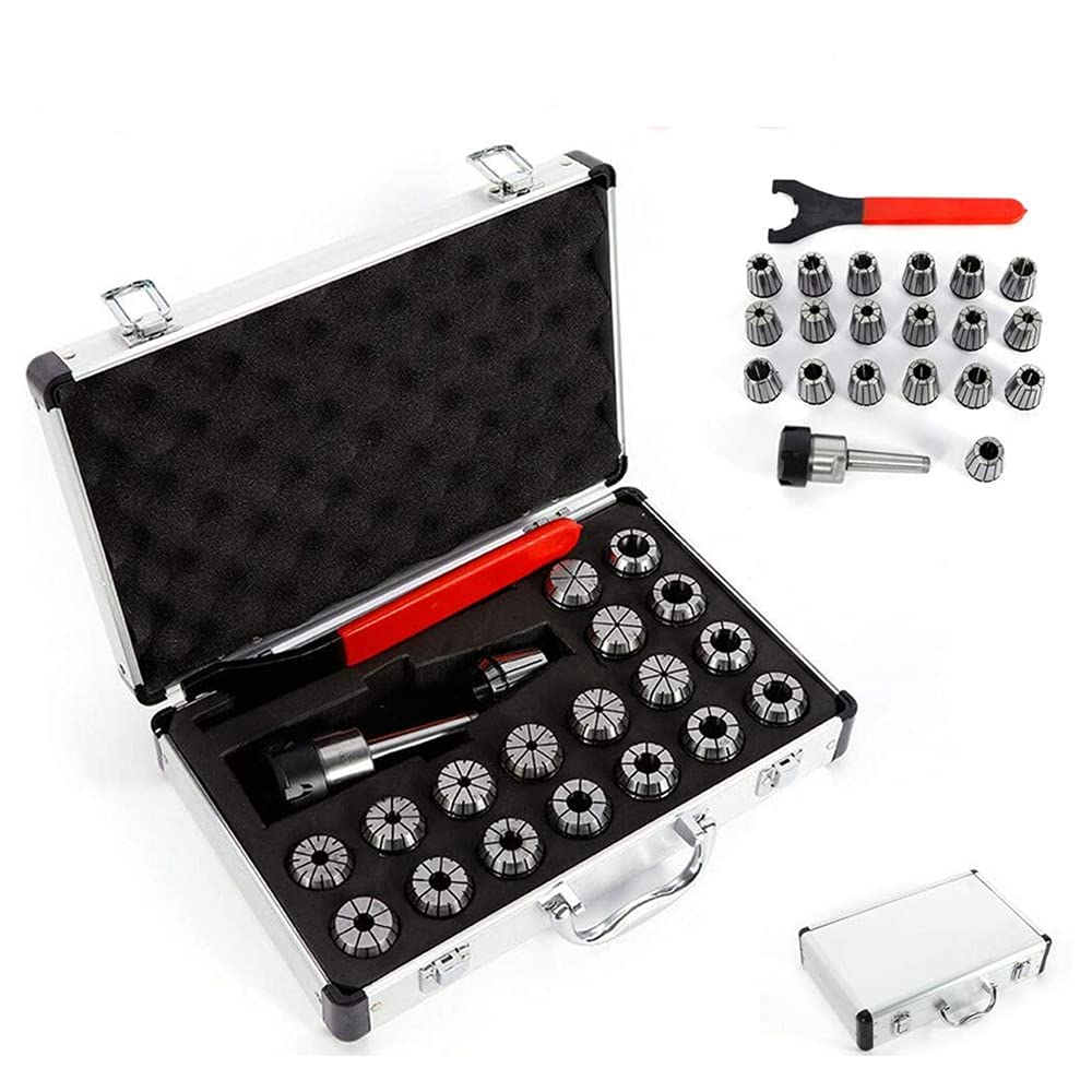 21pcs ER32 Spring Collet Set Spring Steel Chuck Tool MT2 Shank Wrench ...